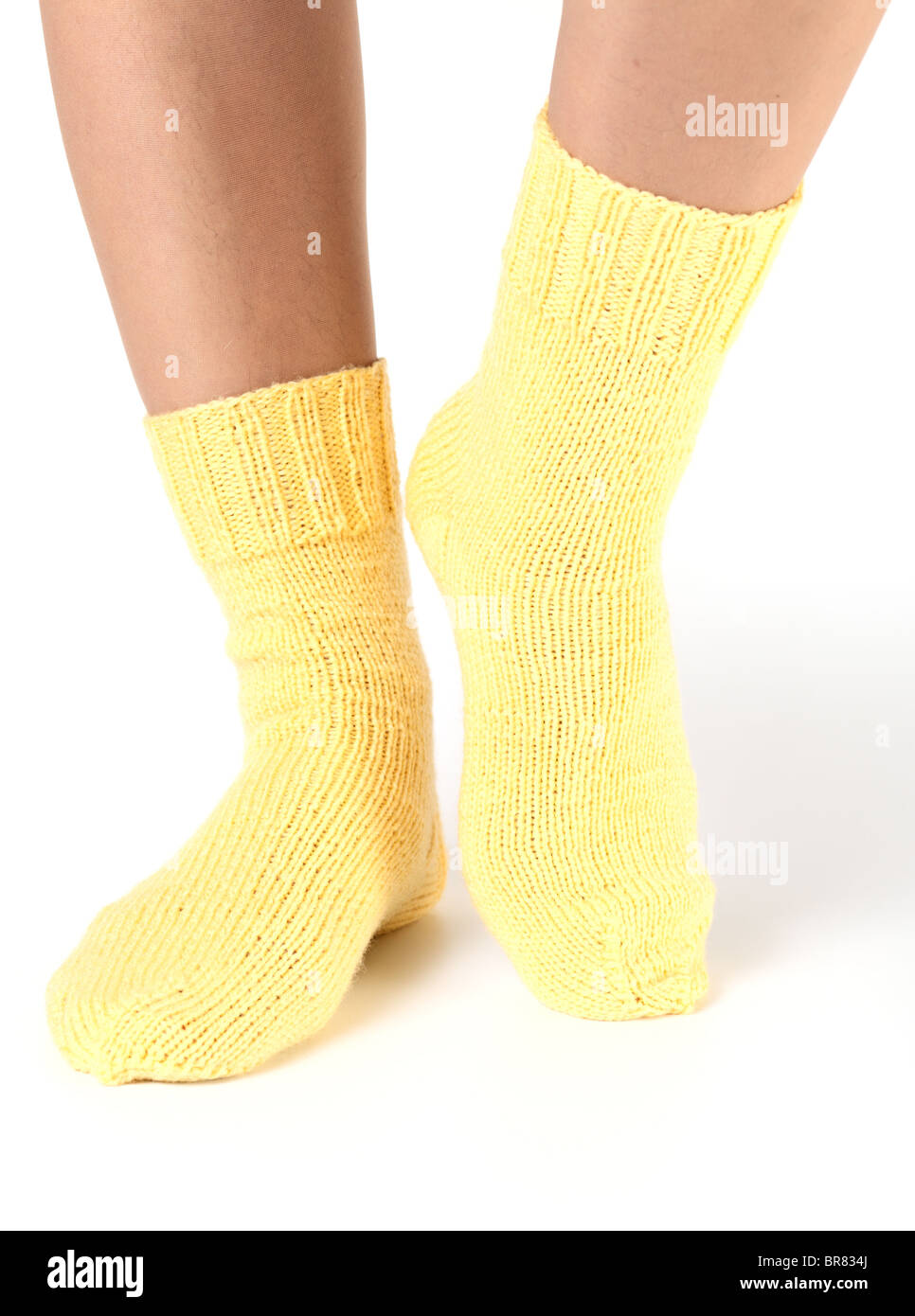 Female legs in white stockings Cut Out Stock Images & Pictures - Alamy