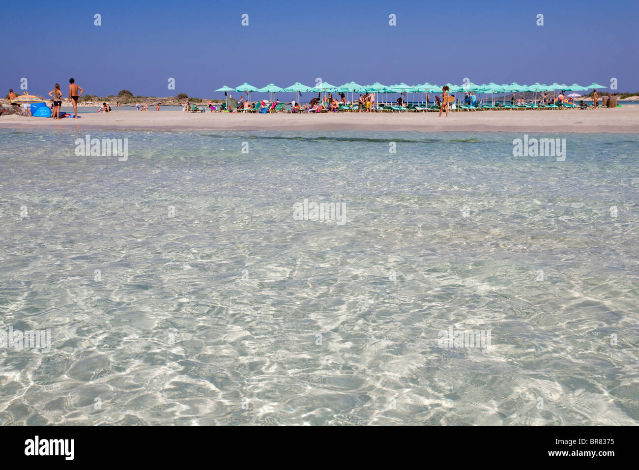 Elafonisi beach famous for pink sand, Crete, Greece Stock Photo - Alamy
