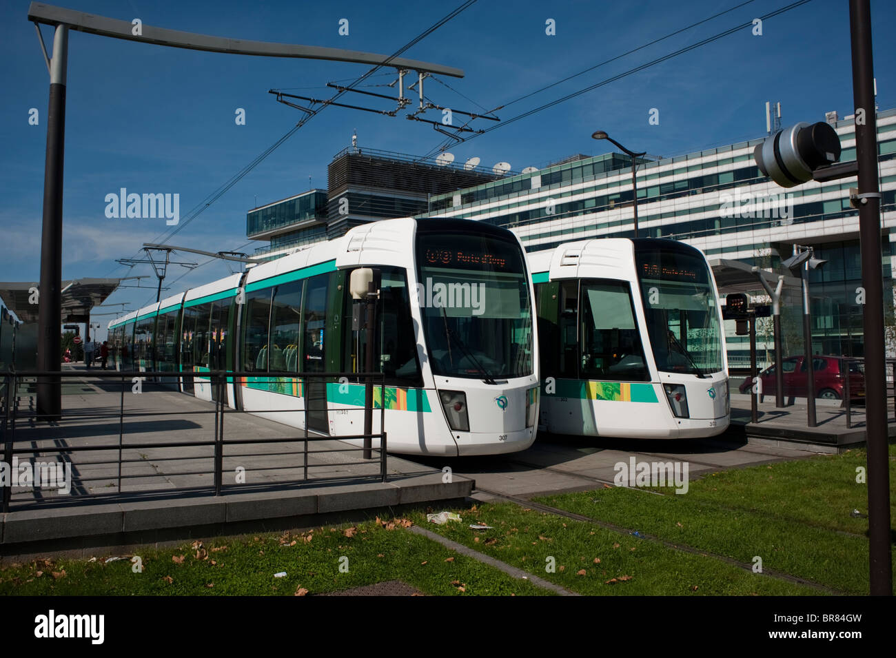 Paris, France, Public Transportation, T3 Tramway at "Pont du Ganigliano ...