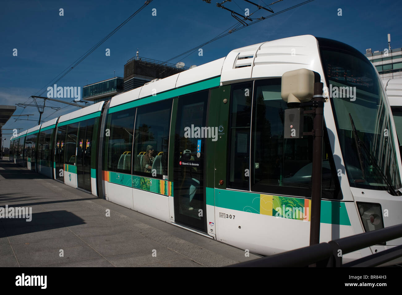 Paris, France, T3 Tramway at "Pont du Ganigliano", Train Station ...
