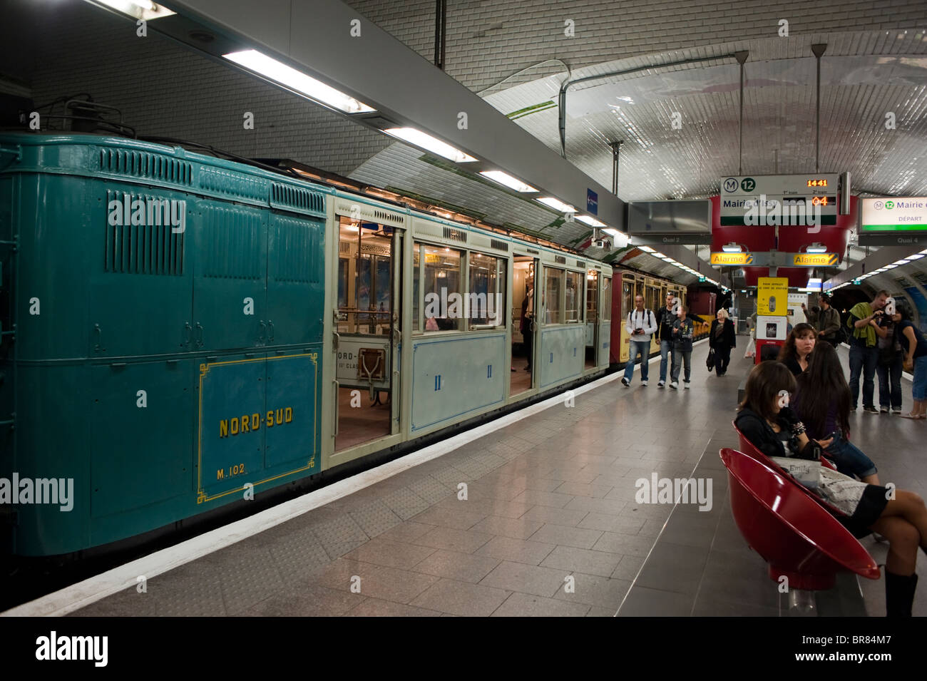 Paris, France, Paris Metro, People Inside Platform historic ...