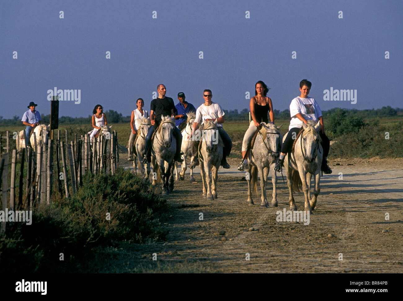 French people, tourists, horseback ride, riding horses, guided tour ...