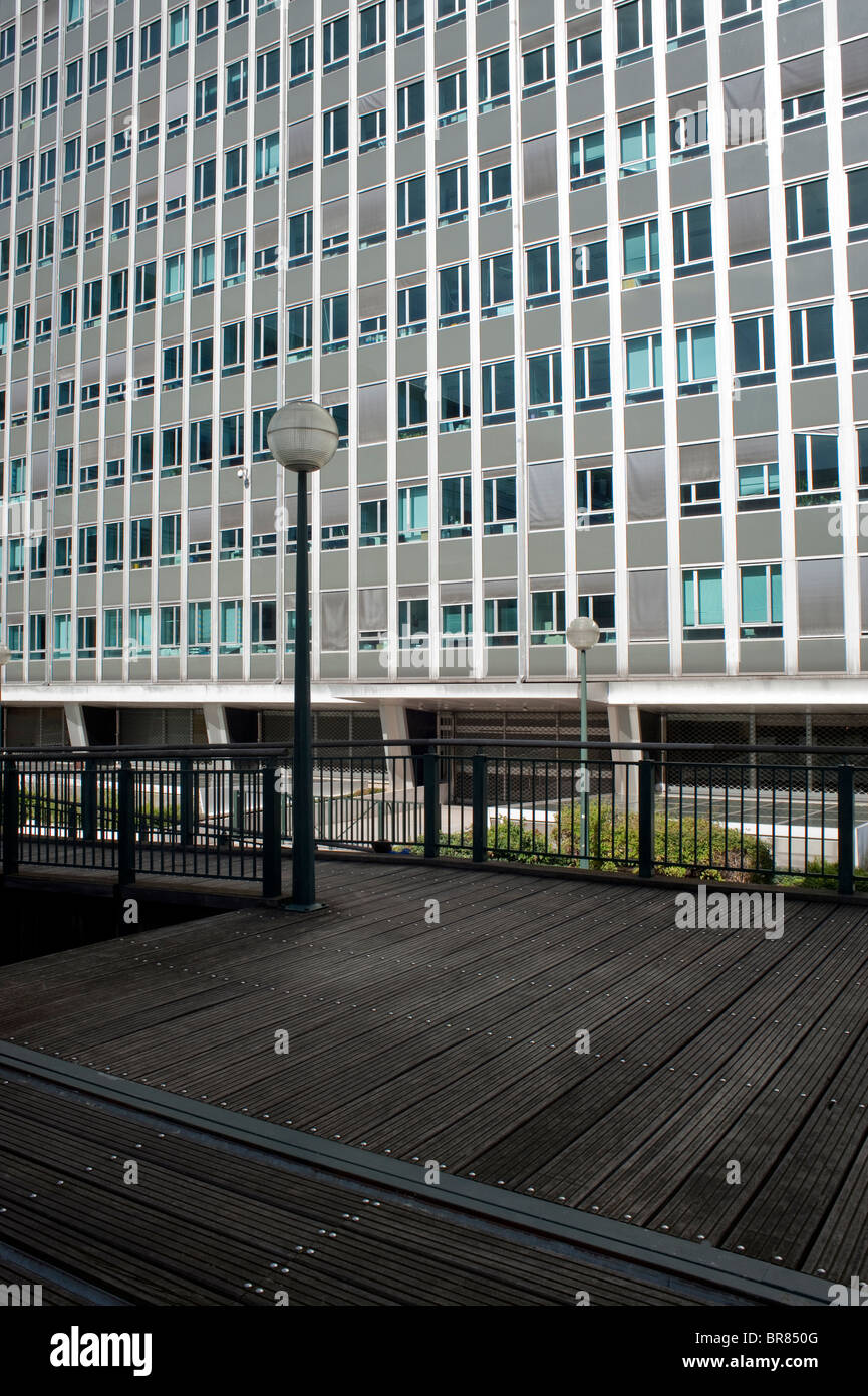 Paris, France, Office Buildings, Montparnasse District, detail Steel ...