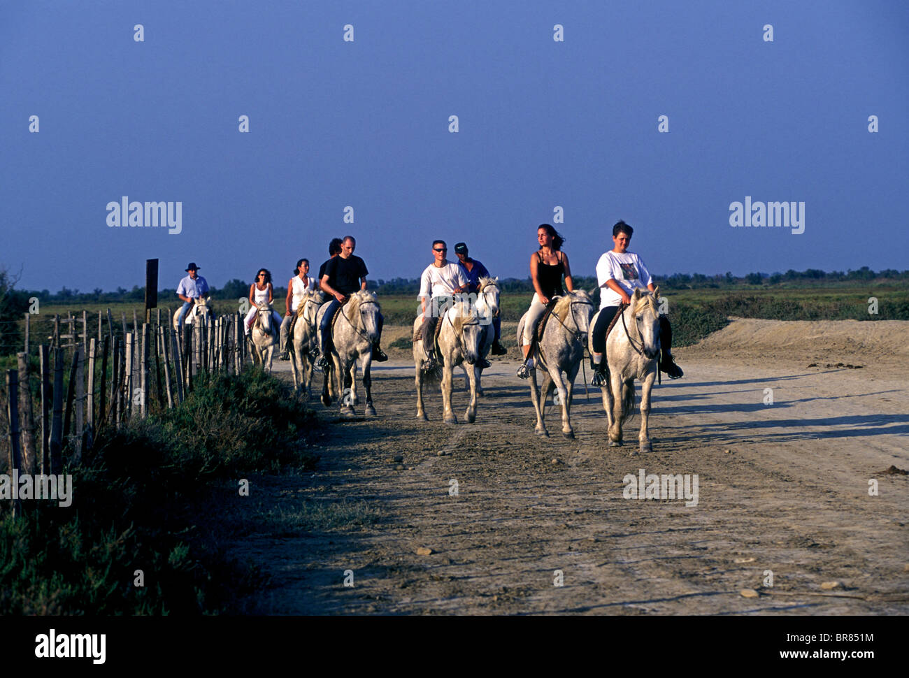 French people, tourists, horseback ride, riding horses, guided tour ...