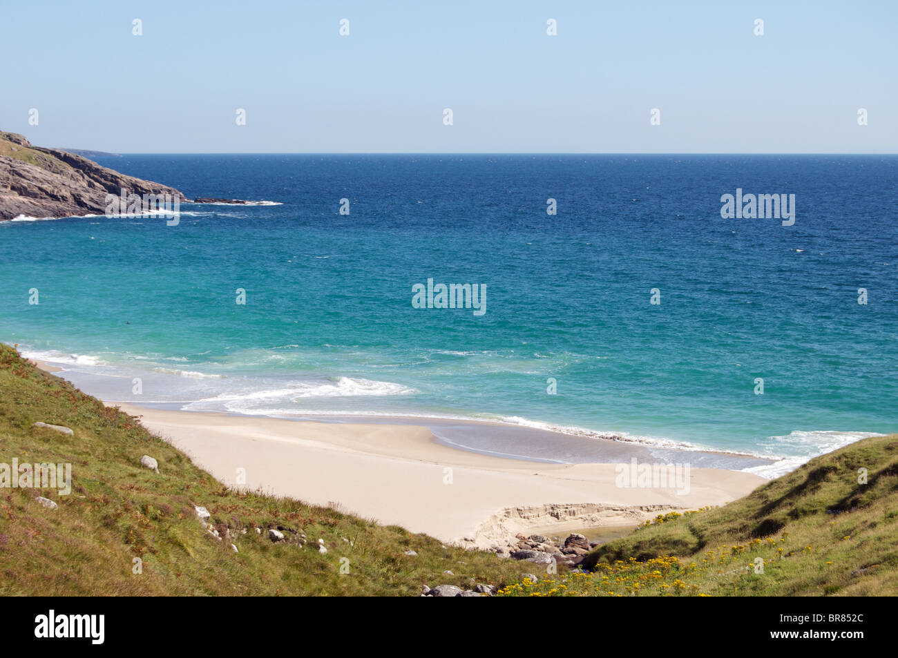 Mingulay Bay on uninhabited island of Mingulay in the Outer Hebrides ...