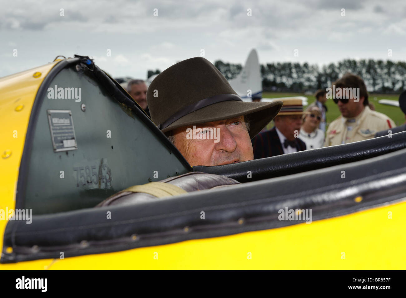 Pink Floyd's Nick Mason judges the airplane display at The Goodwood ...