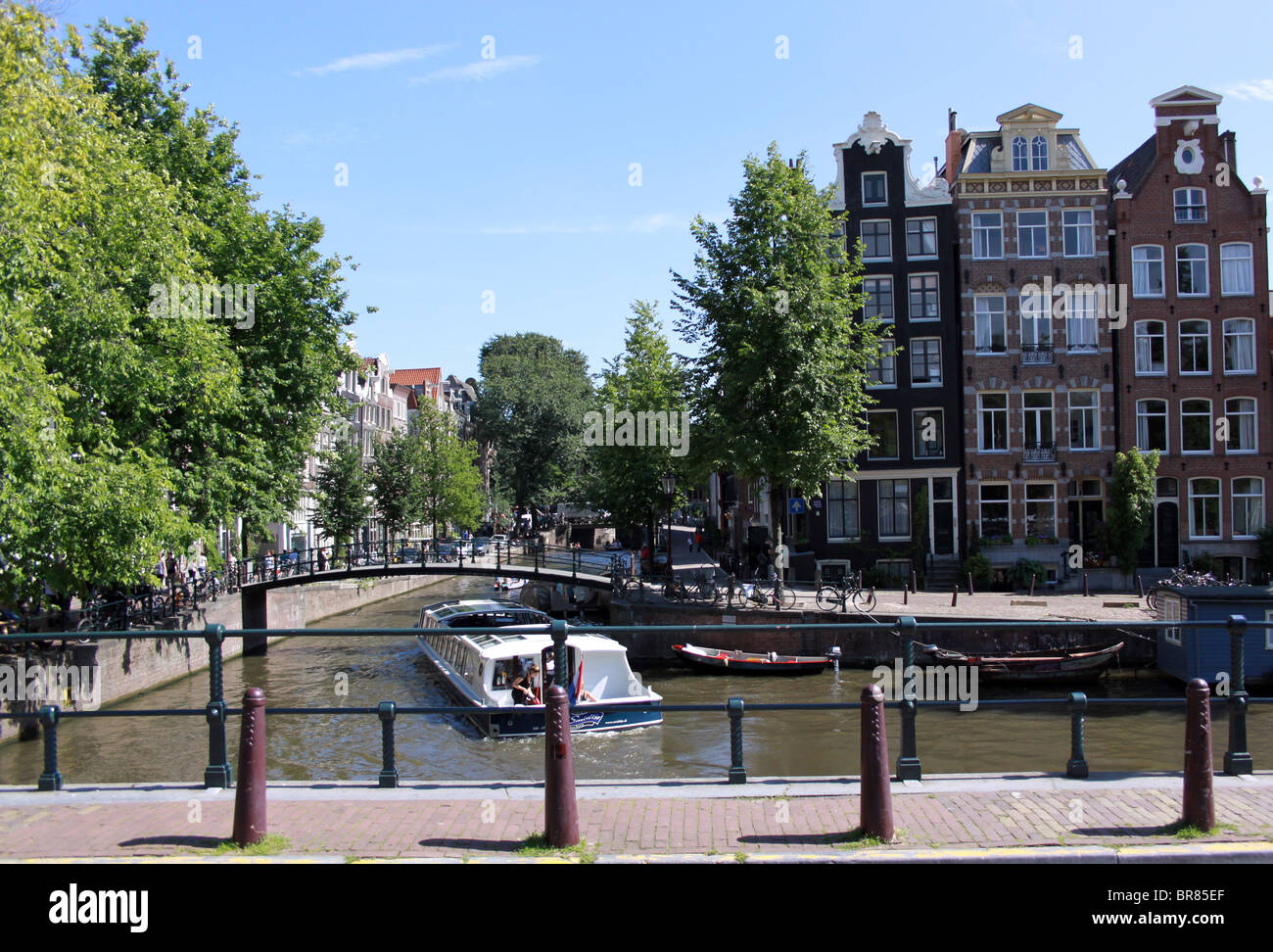 pretty scene Amsterdam Canal Netherlands Holland Stock Photo - Alamy