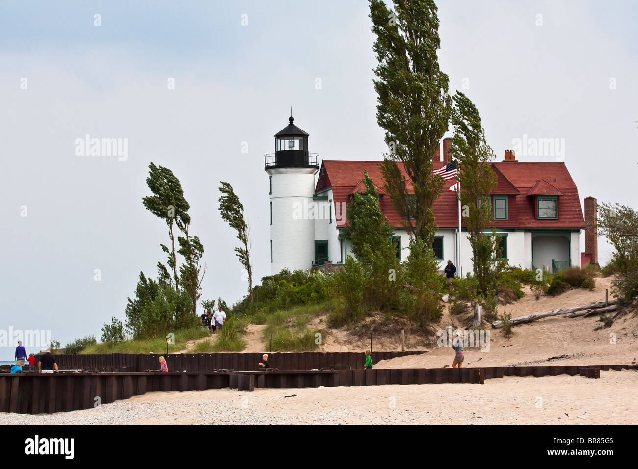Point Betsie Boathouse Lighthouse on Lake Michigan MI Lower Peninsula ...