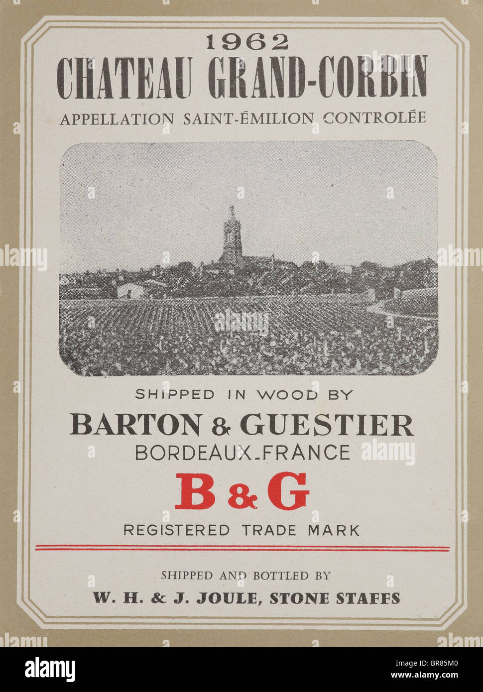 old bordeaux wine label Stock Photo - Alamy