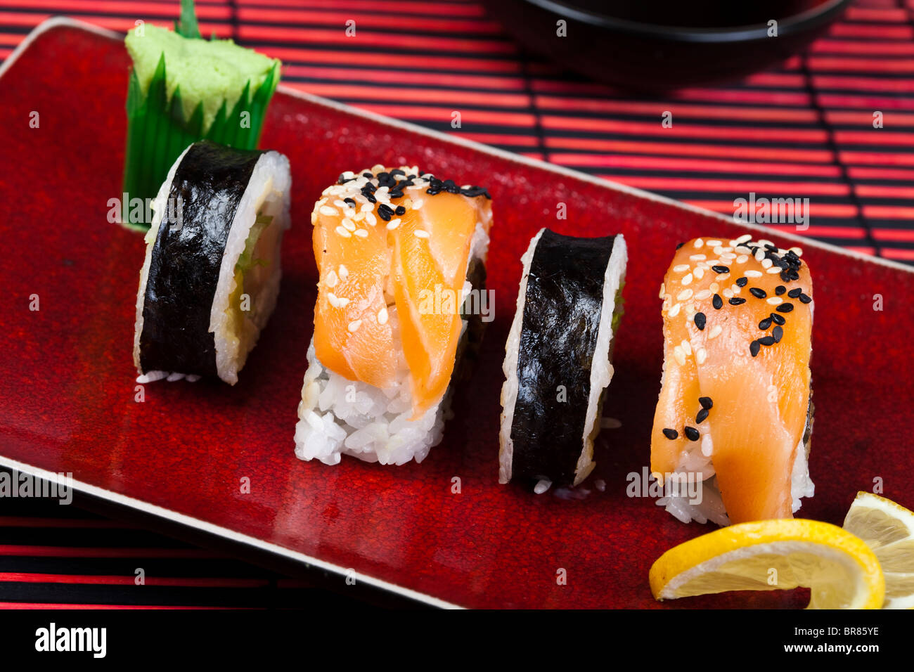 Japanese mix sushi Stock Photo - Alamy