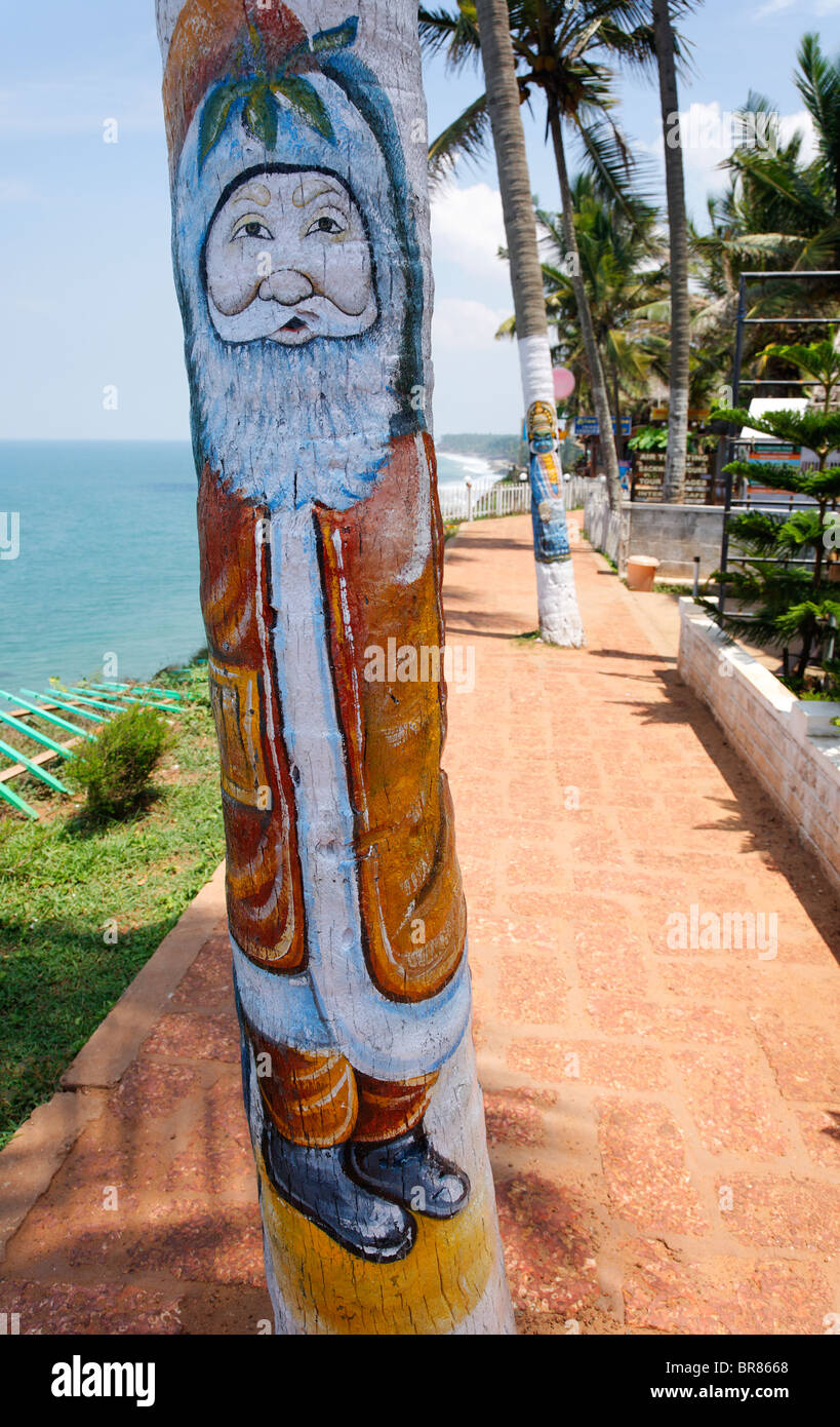 Decorated palm tree, Varkala, Kerala, India Stock Photo - Alamy
