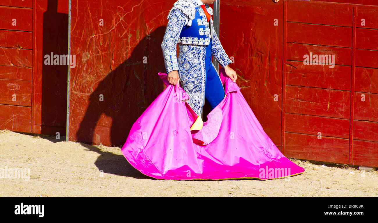 Torero and bull in bullfight. Madrid, Spain Stock Photo - Alamy