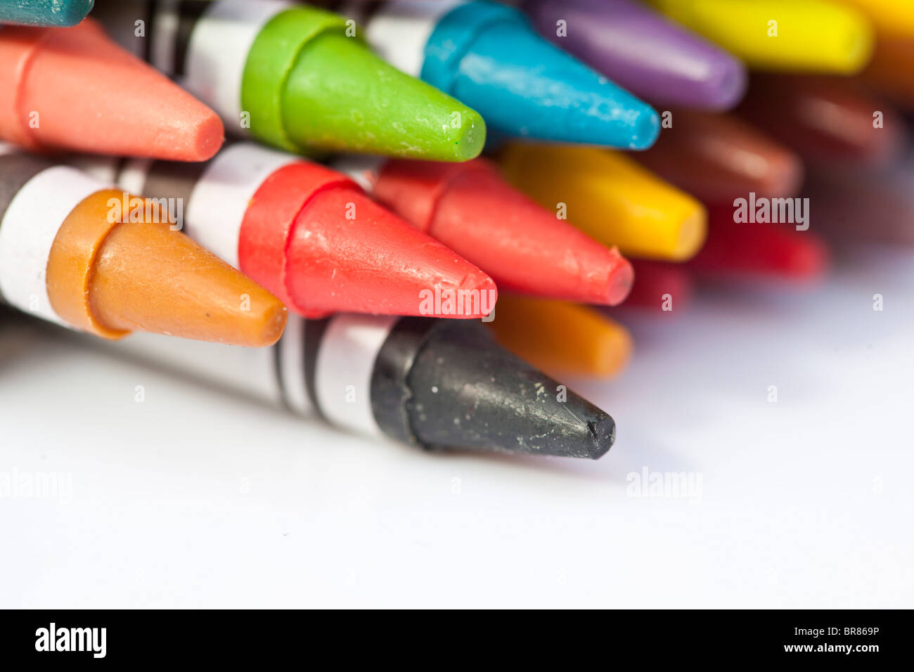 coloured wax crayons Stock Photo - Alamy