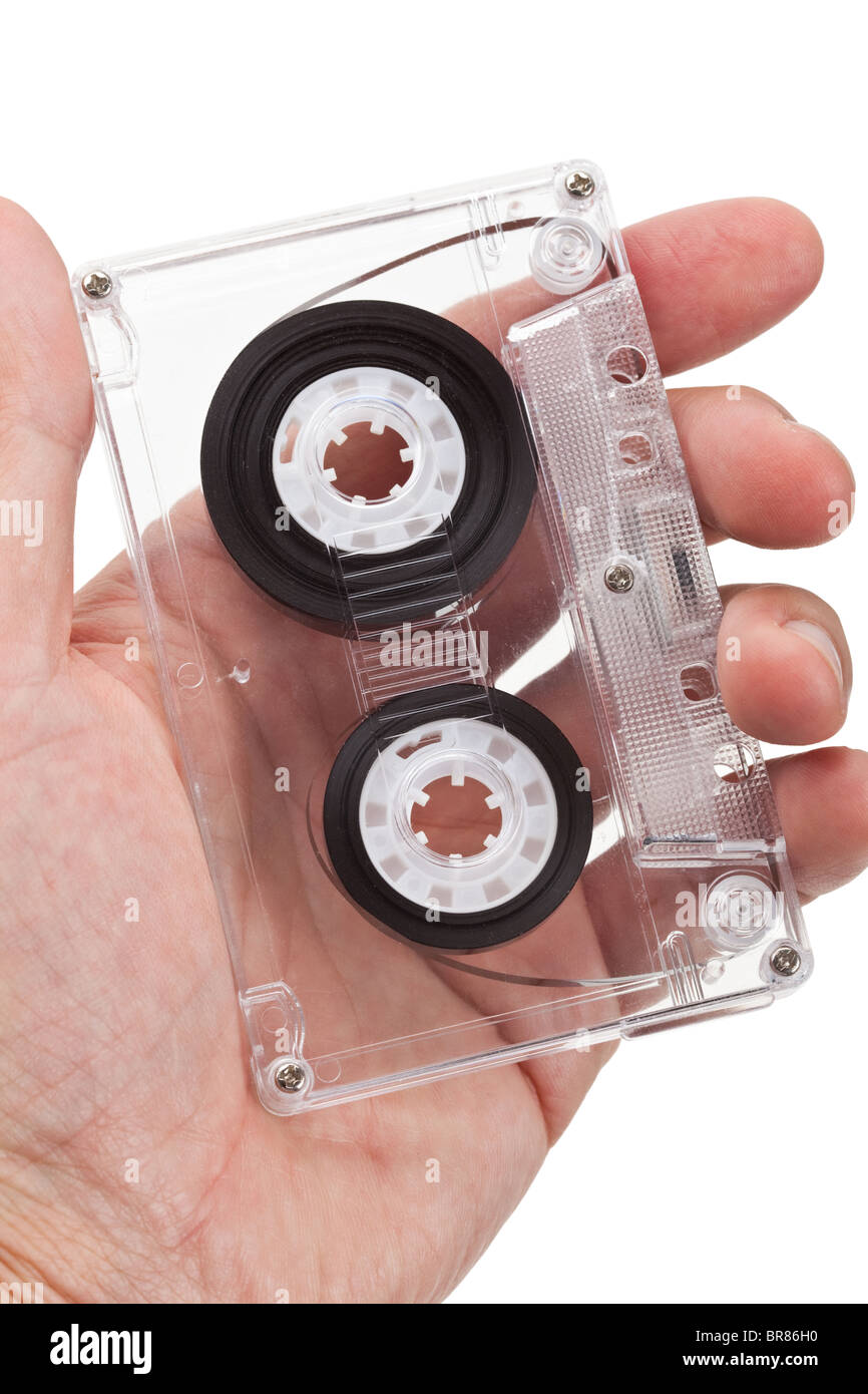 Hand holding a Audio Cassette close up shot Stock Photo - Alamy