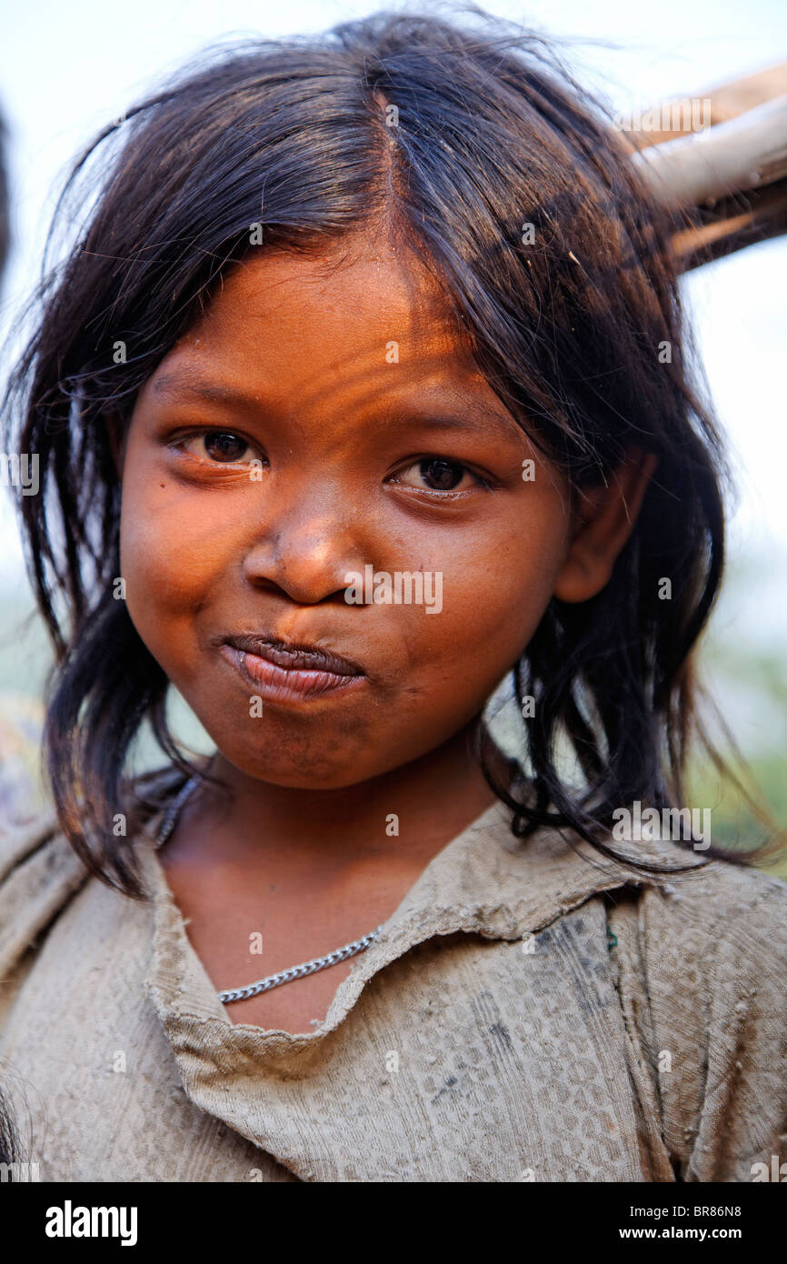 Child, Saura tribe village, Orissa, India Stock Photo - Alamy