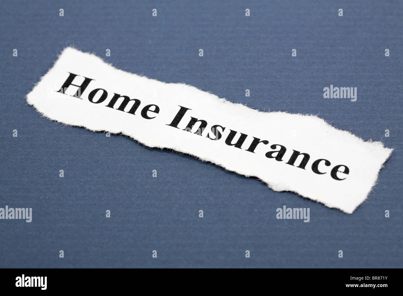 Headline of home Insurance with blue background Stock Photo - Alamy
