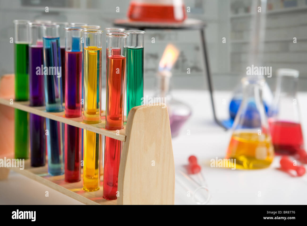 Several chemical solution in tube inside laboratory Stock Photo - Alamy