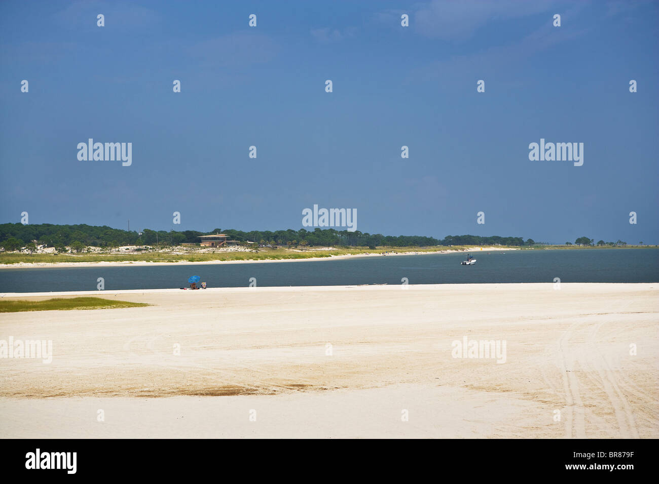 A clean and empty beach along the Alabama Gulf Coast in July Stock ...