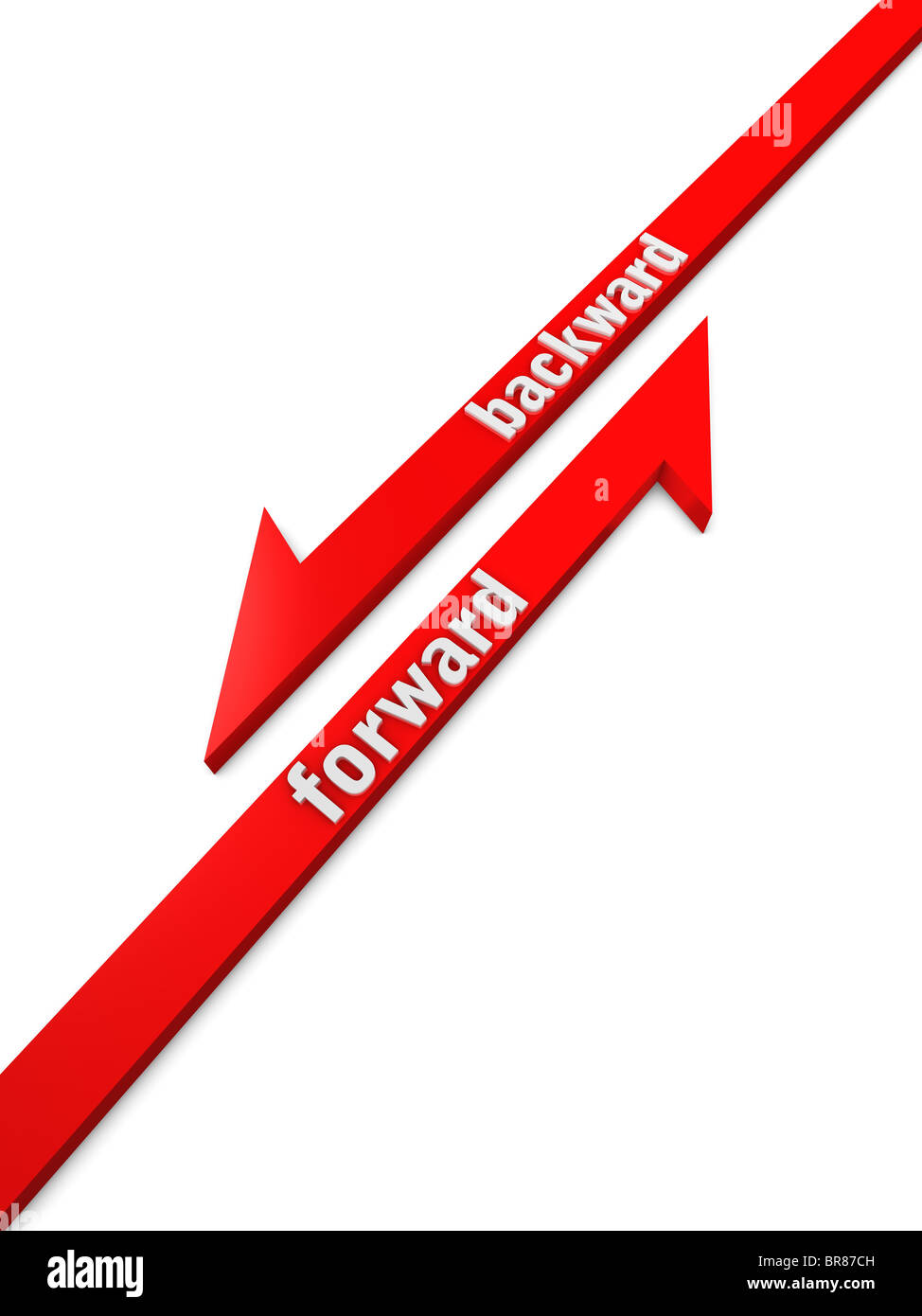 3d render, arrow concept of forward and backward thoughts Stock Photo ...