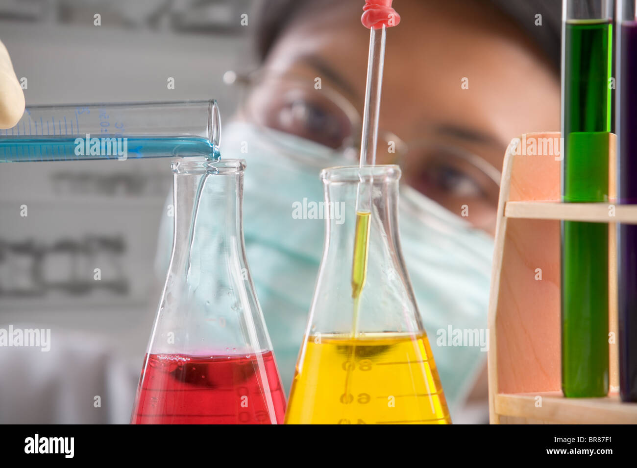 Female scientist mixing chemical solution in laboratory Stock Photo - Alamy