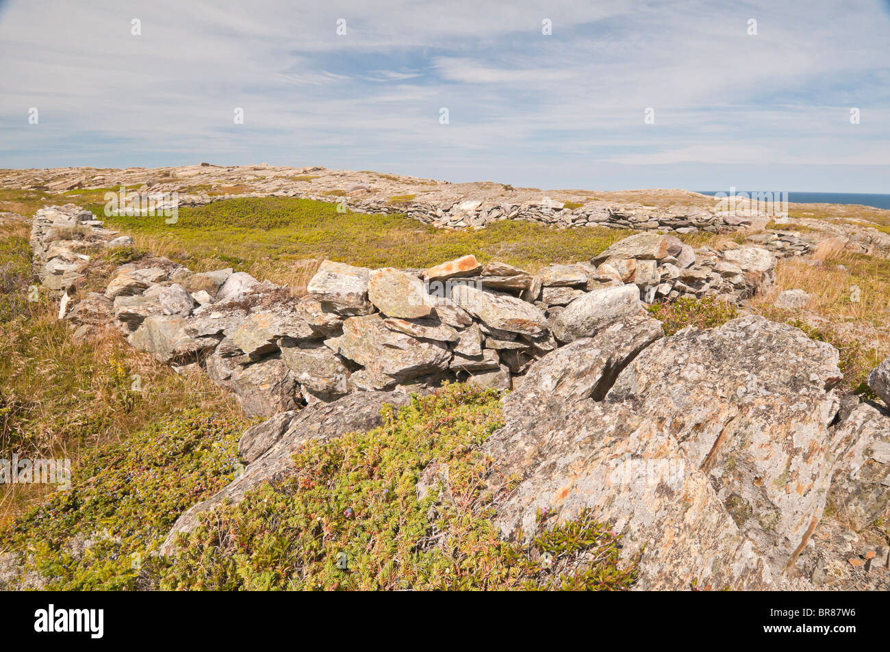 Historic stone walls, Grates Cove Rock Walls National Historic Site ...