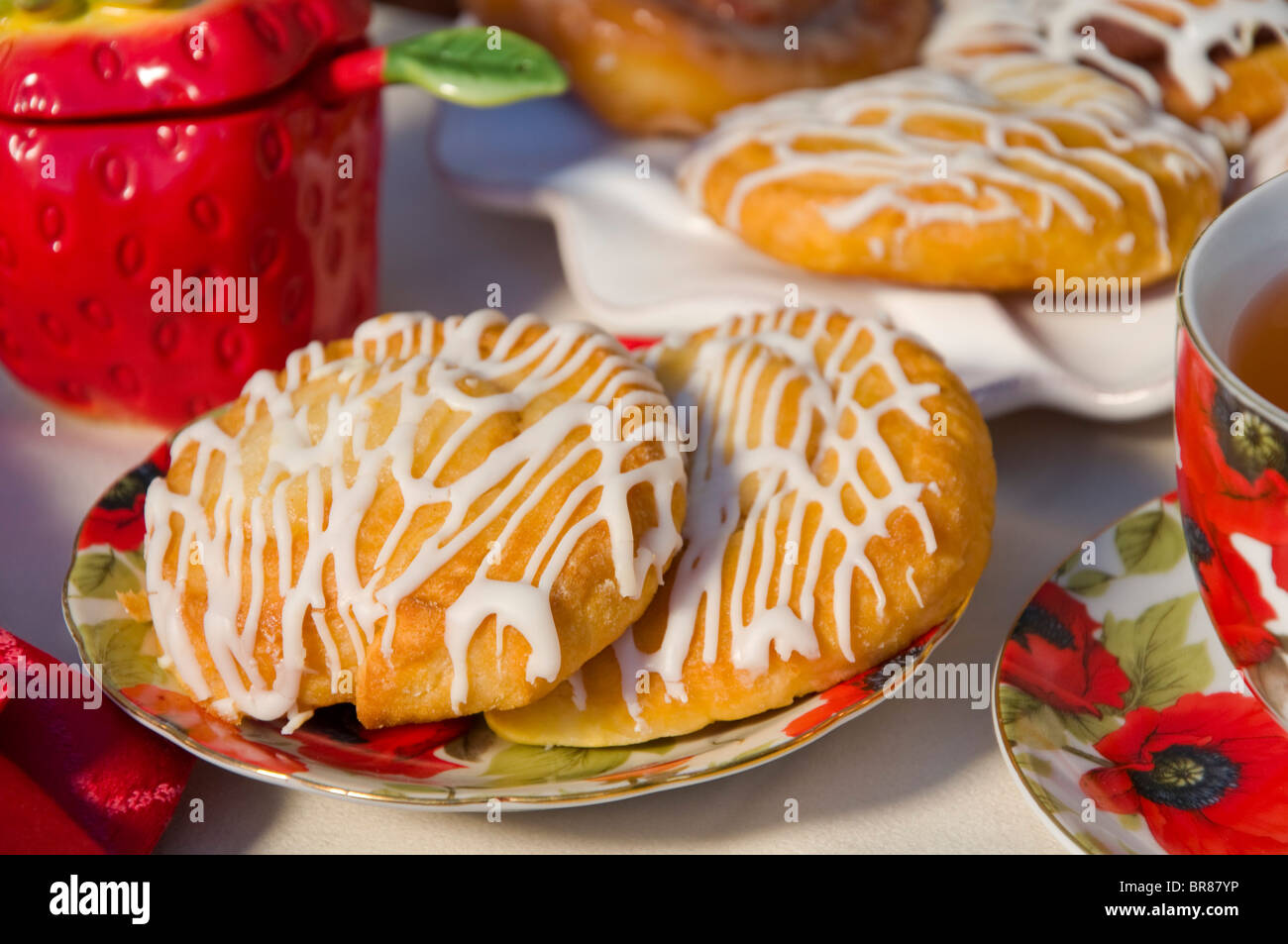 Danish Pastry with Icing Stock Photo - Alamy