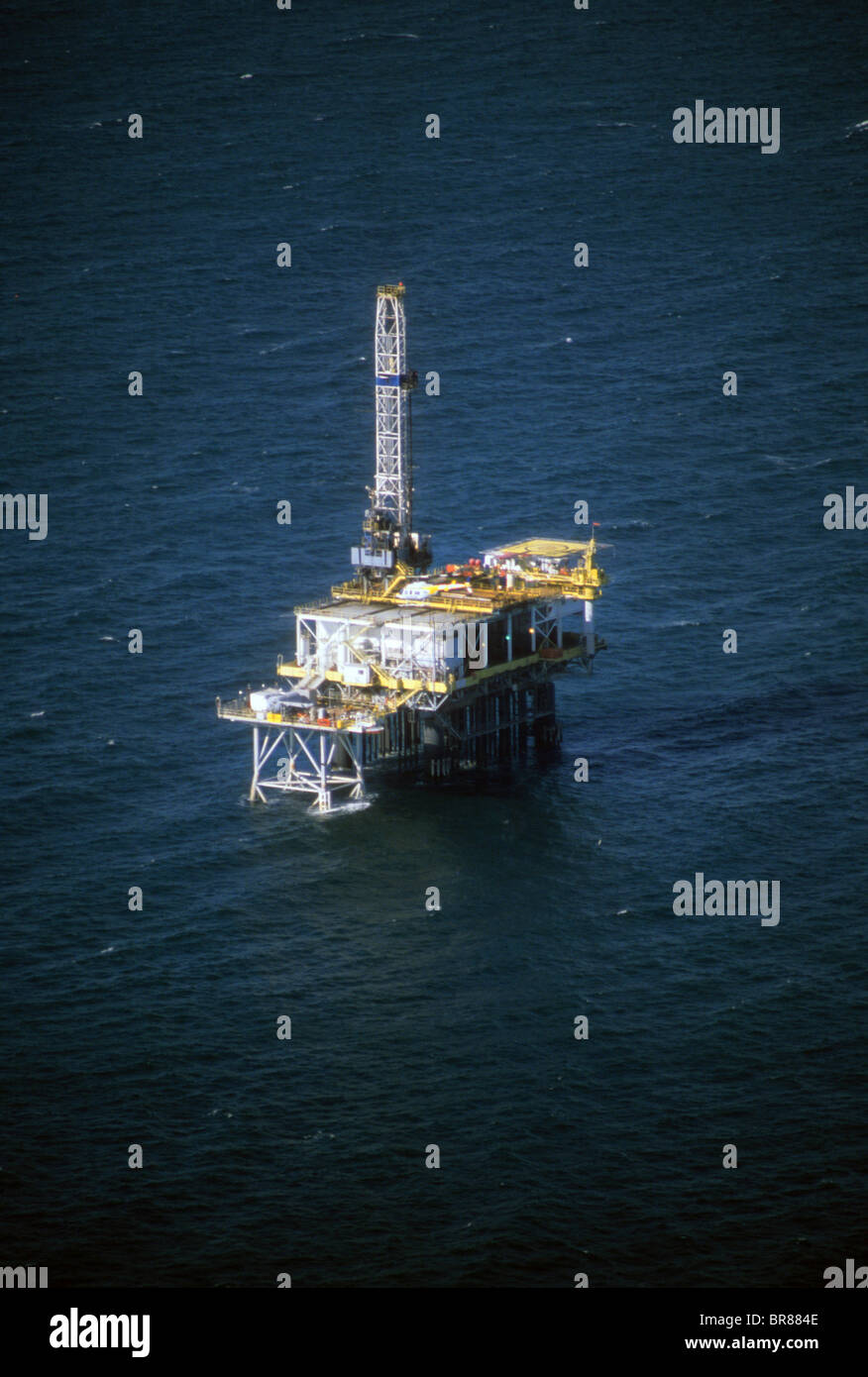 off-shore oil well drill rig Long Beach Huntington California Pacific ...