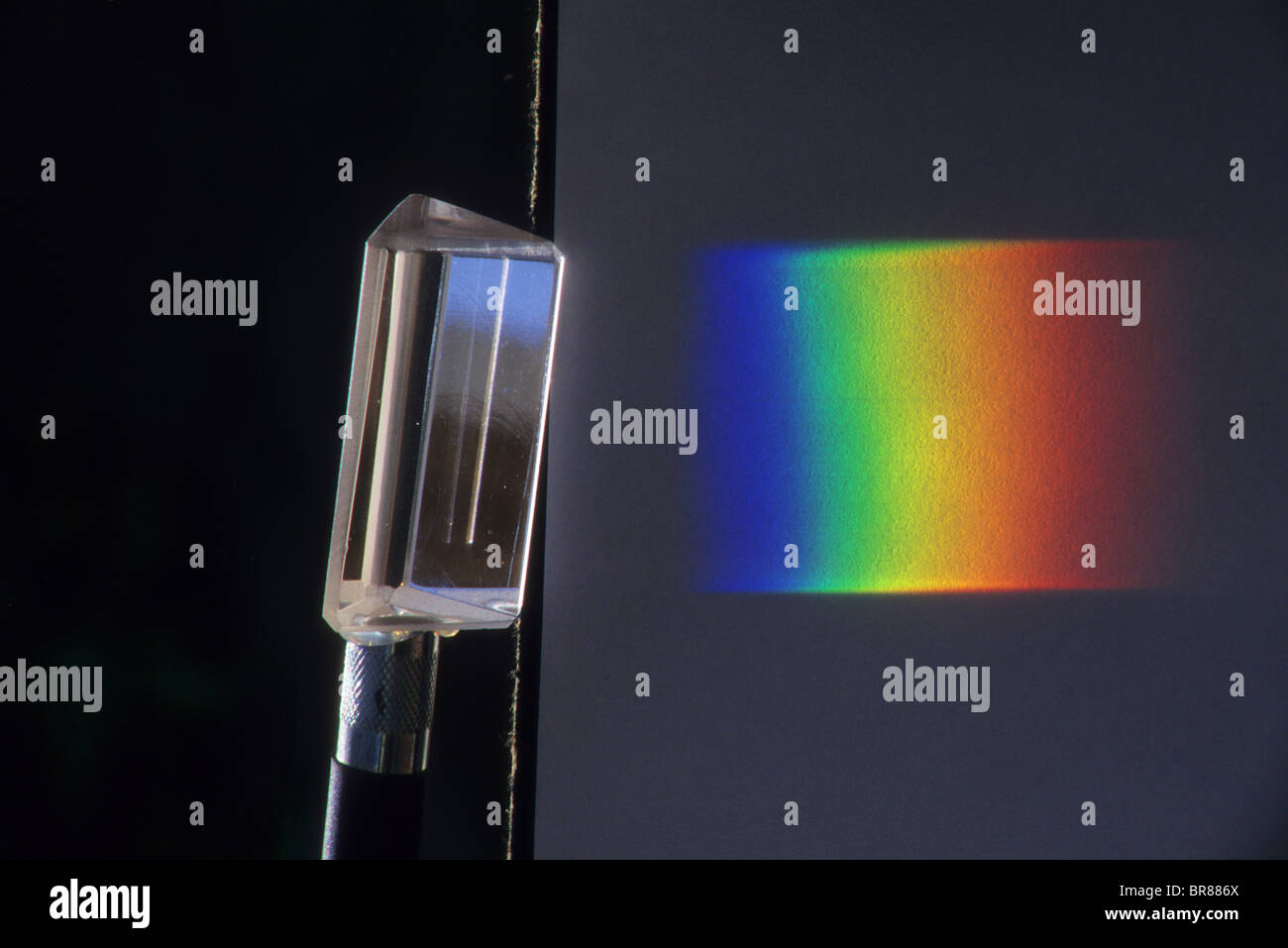 prism rainbow science demo diffraction light spectrum triangle glass ...