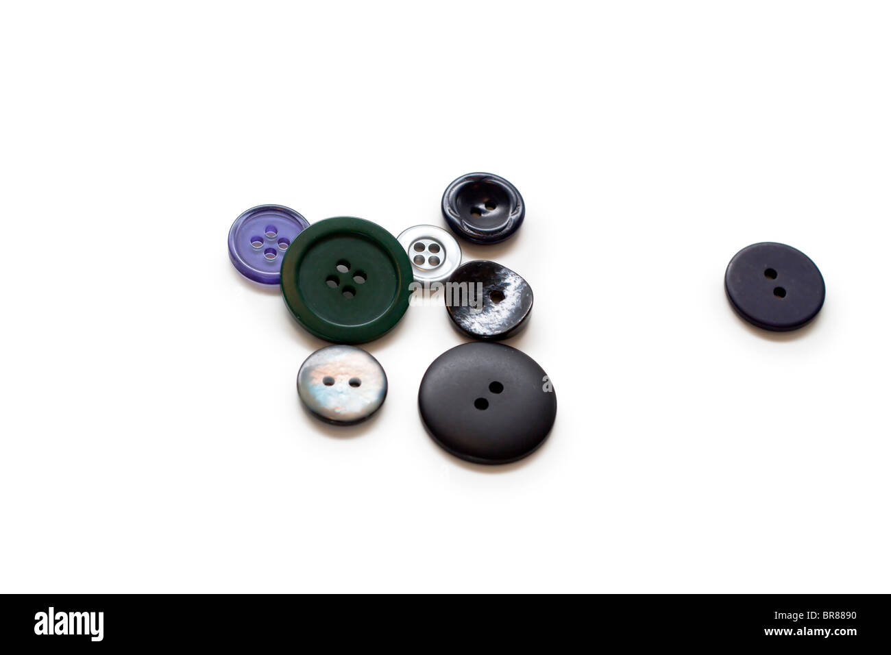 A selection of buttons in different sizes and dark colours Stock Photo ...