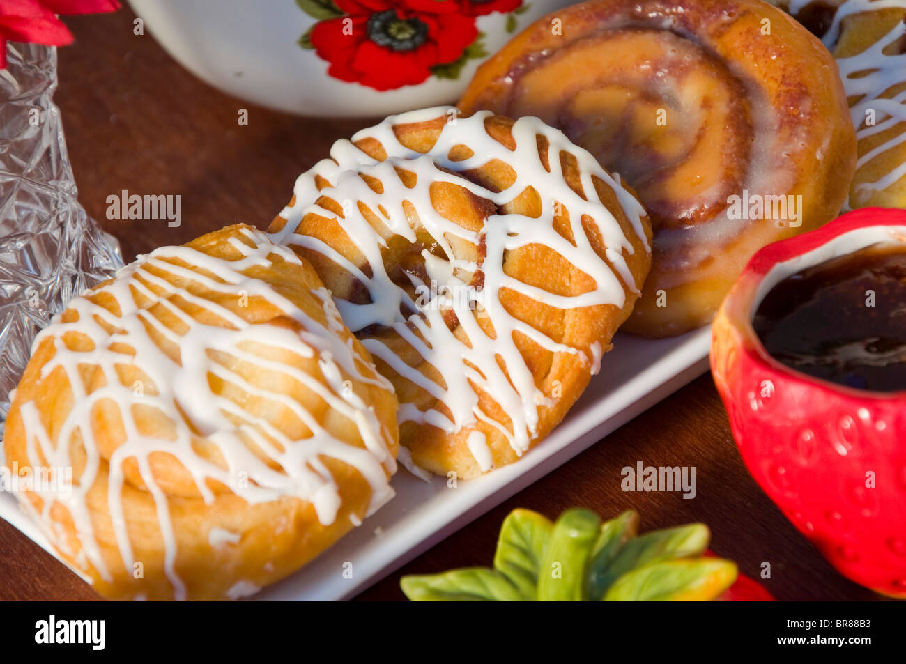 Danish Pastry with Icing Stock Photo - Alamy