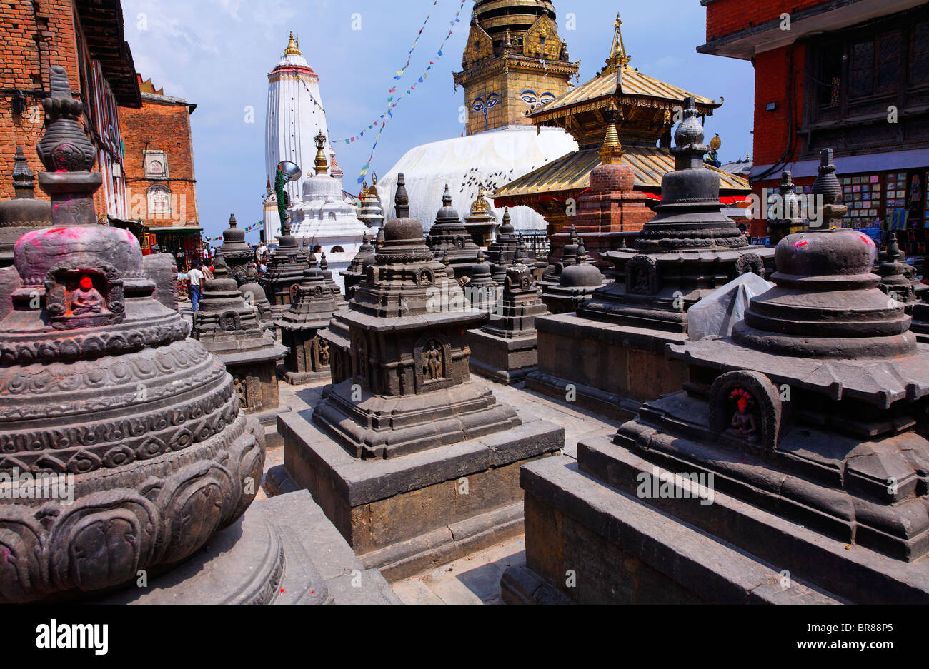 Swayambhunath swayambhu monkey temple hi-res stock photography and ...