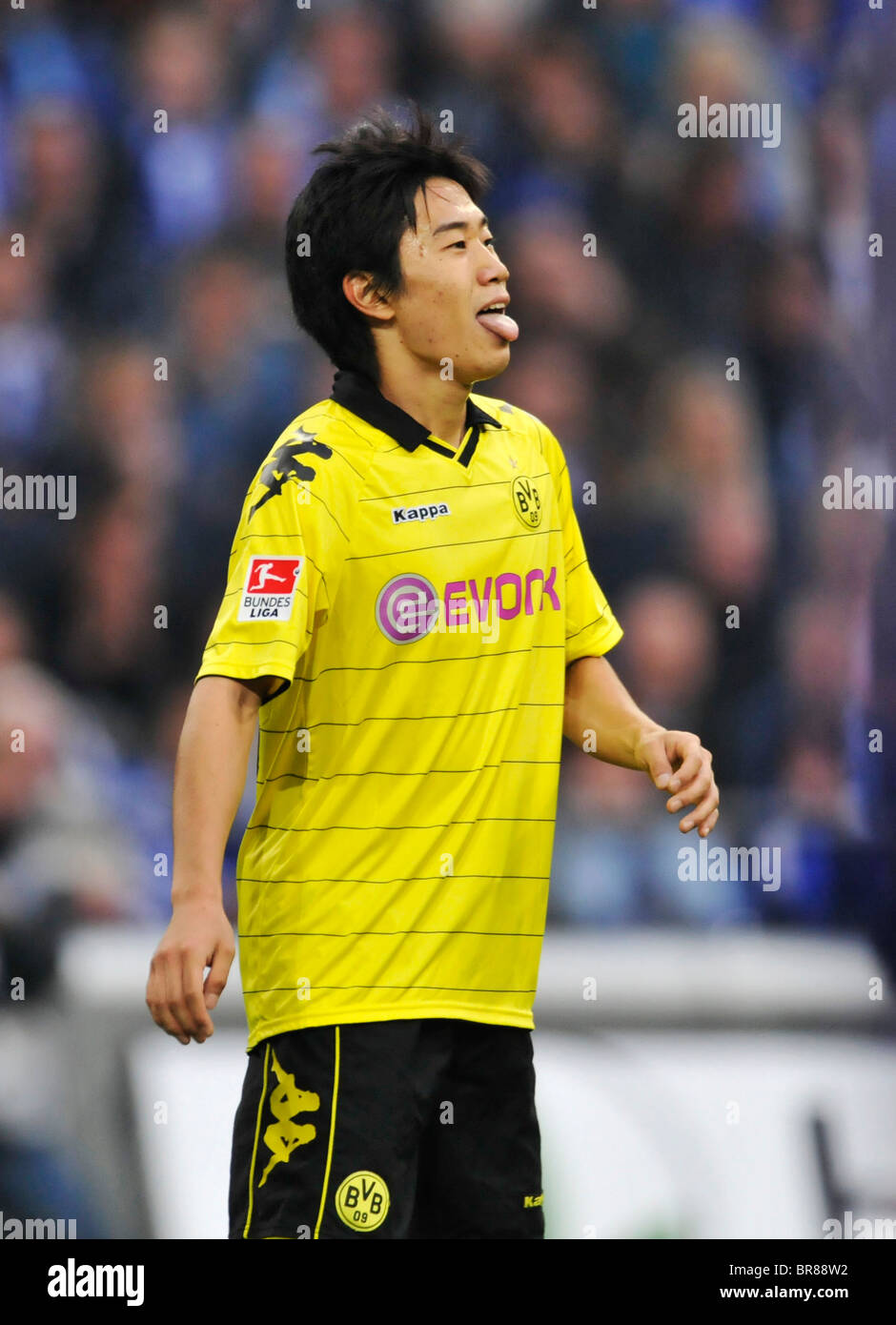 Shinji KAGAWA of Dortmund sticks out his tongue during the Bundesliga ...