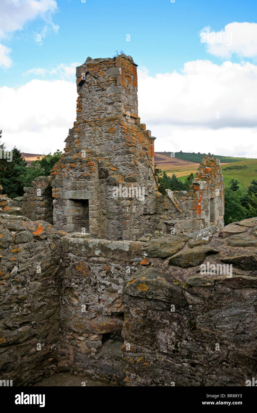 Old chimney viewed from the upper storey of the ruined Glenbuchat ...