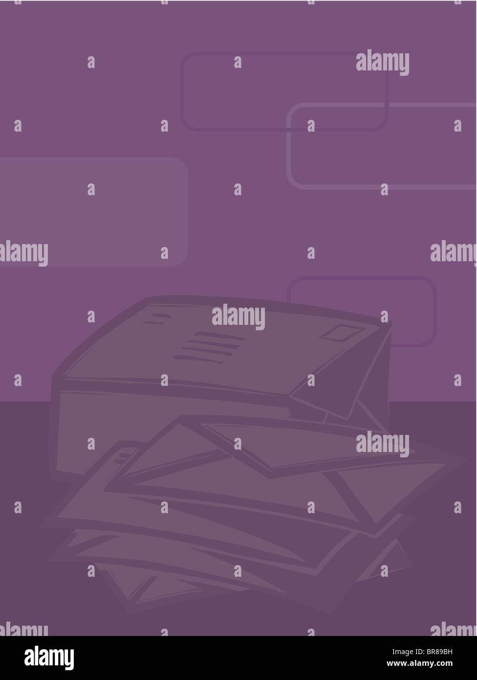 Illustration of a stack of mail Stock Photo - Alamy