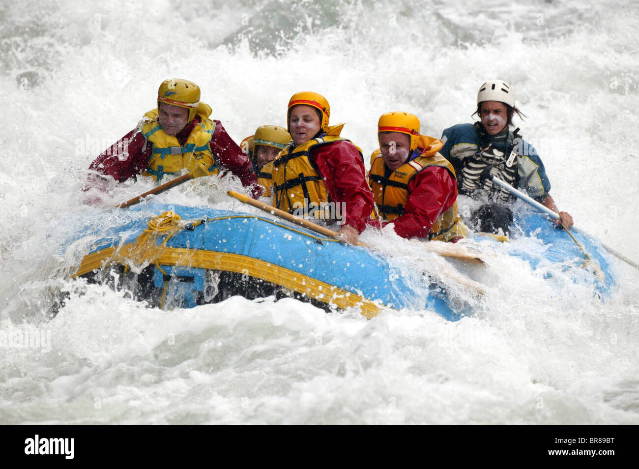 White water rafting, Shotover River, Queenstown, New Zealand Stock ...