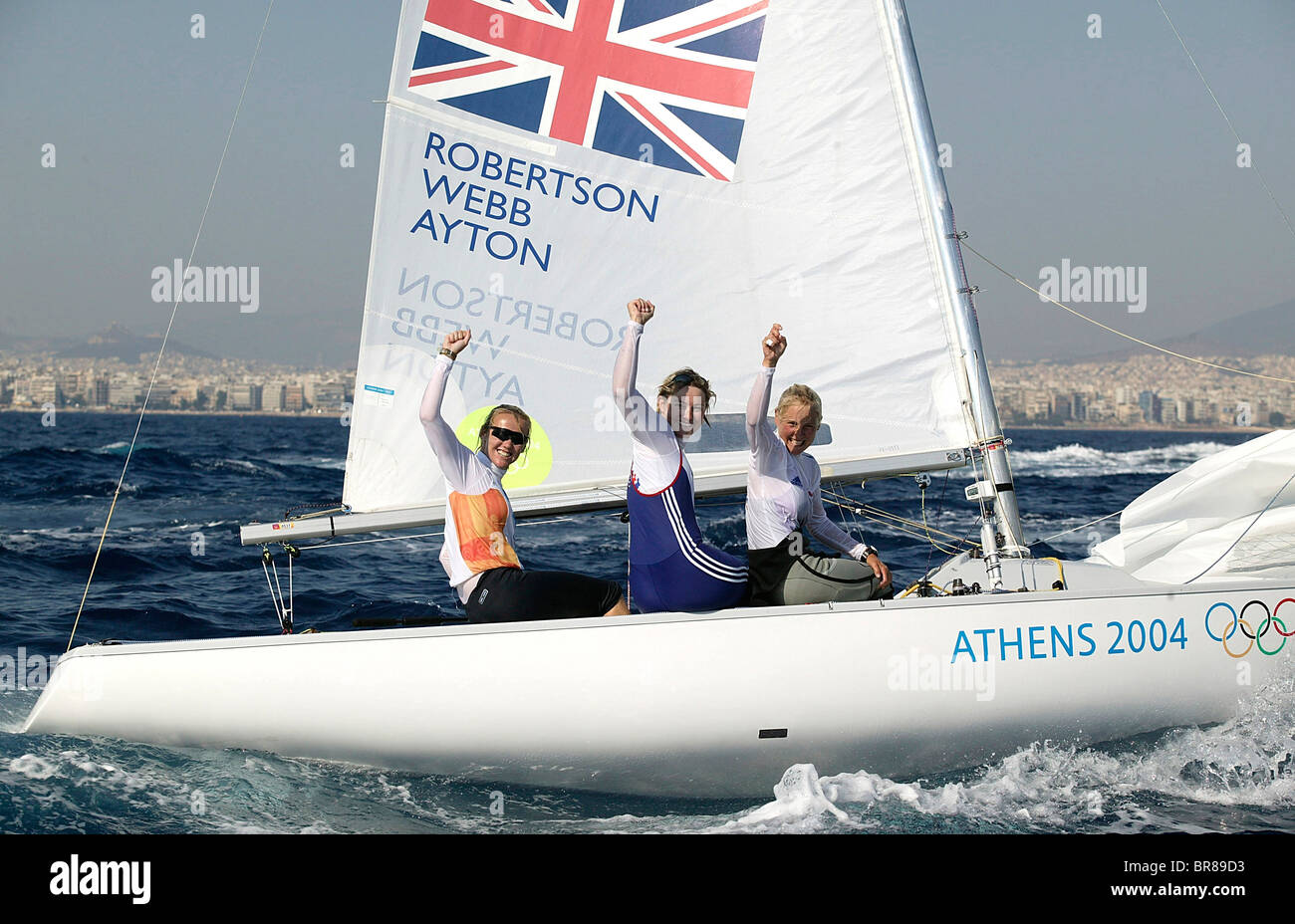 Women's Yngling crew Shirley Robertson, Sarah Webb and Sarah Ayton ...