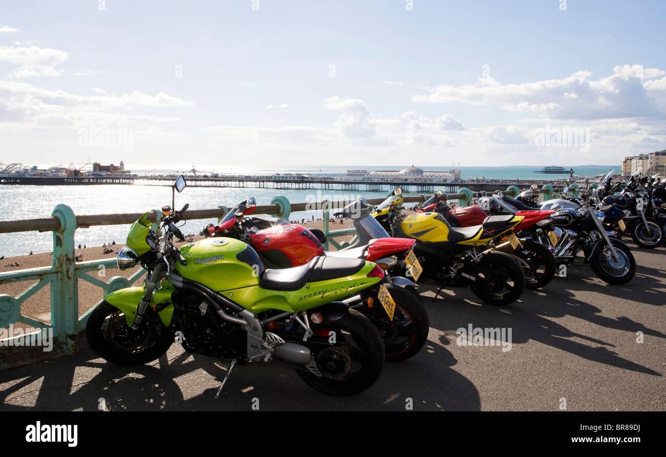 Motorcycles at a Rally in Brighton Stock Photo - Alamy