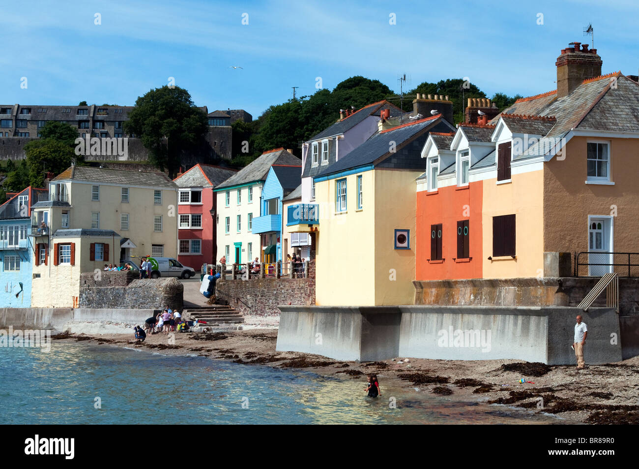 seafront properties at kingsand in cornwall, uk Stock Photo - Alamy