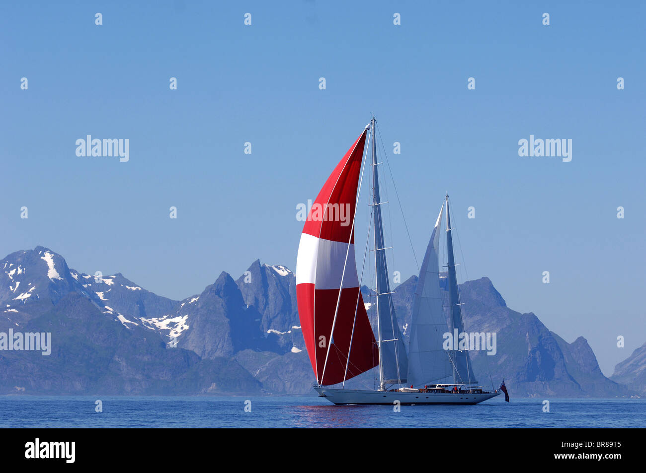 180ft Superyacht "Adele" sailing through the Lofoten Islands in the ...