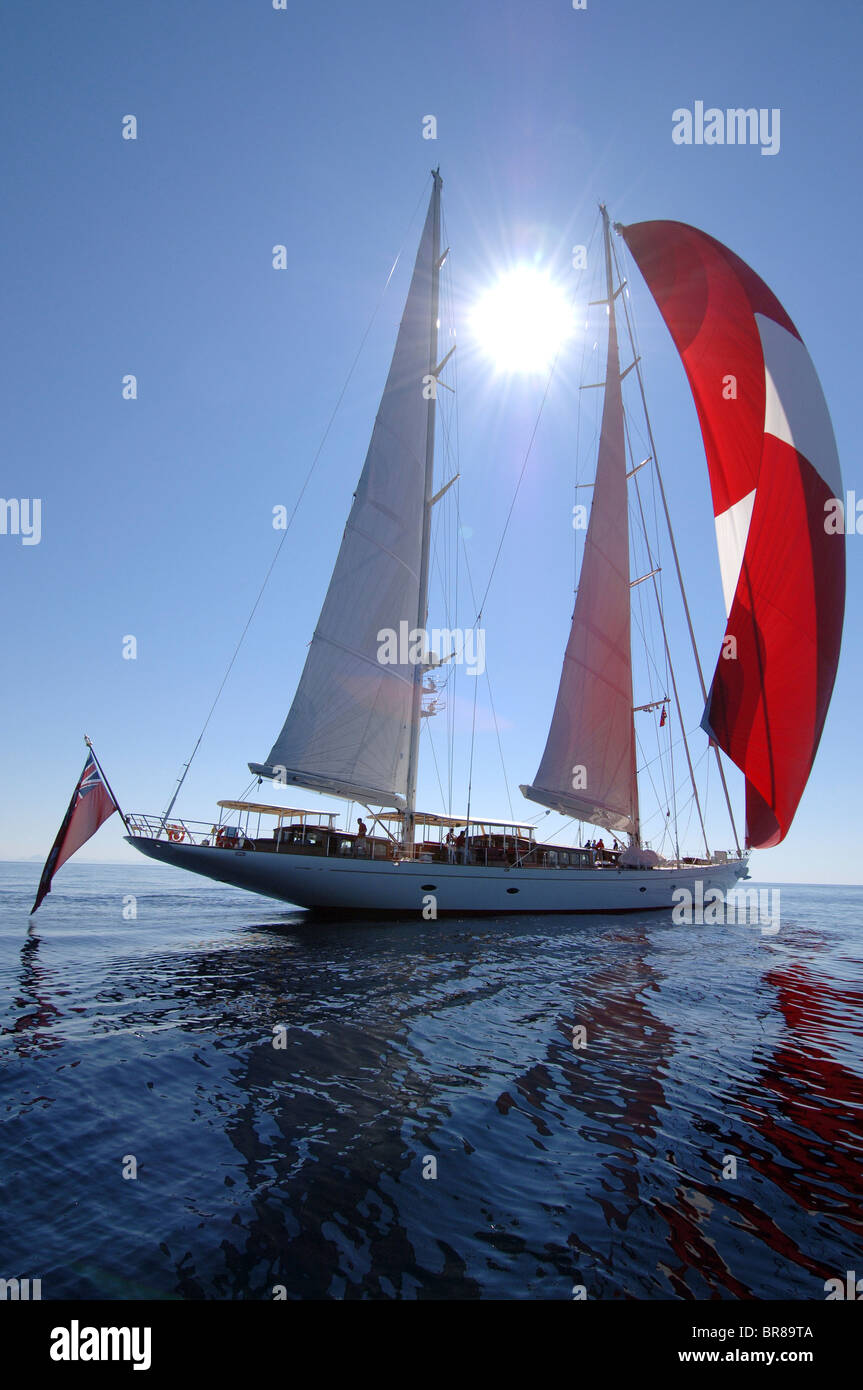 180ft Superyacht "Adele" sailing in the Lofoten Islands, Norway, on her ...