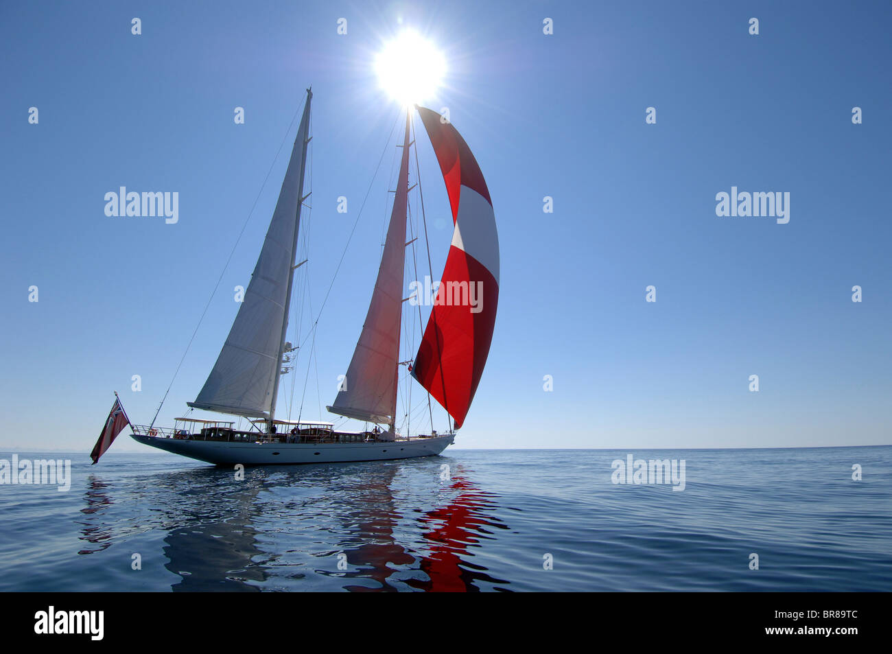 Superyacht "Adele" sails in the Lofoten Islands, Norway, on her maiden ...