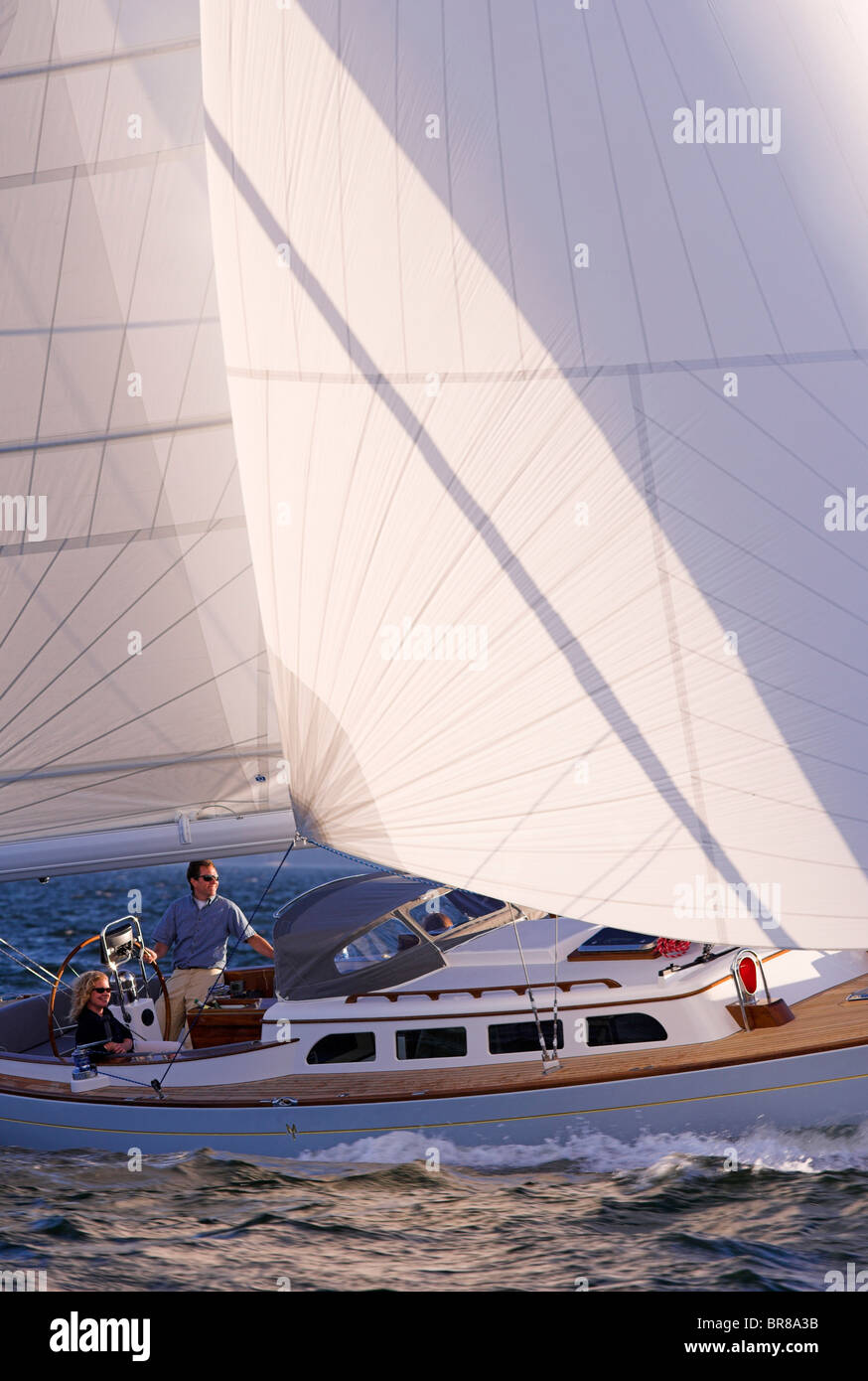 A Morris 42 cruising in the evening, Newport, Rhode Island, USA Stock ...