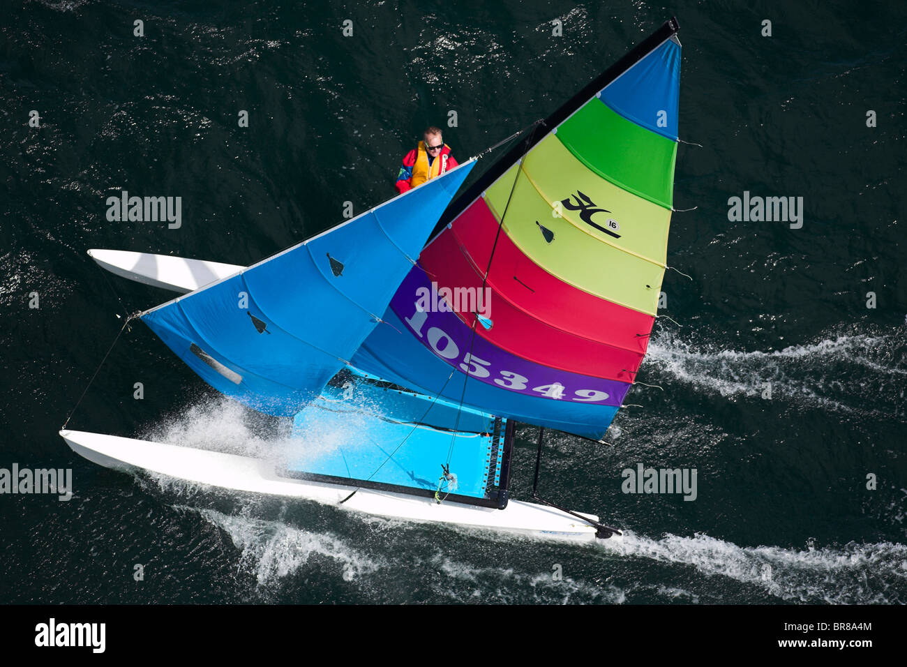 Trapezing during the Hobie 16 Nationals, Narragansett, Rhode Island ...