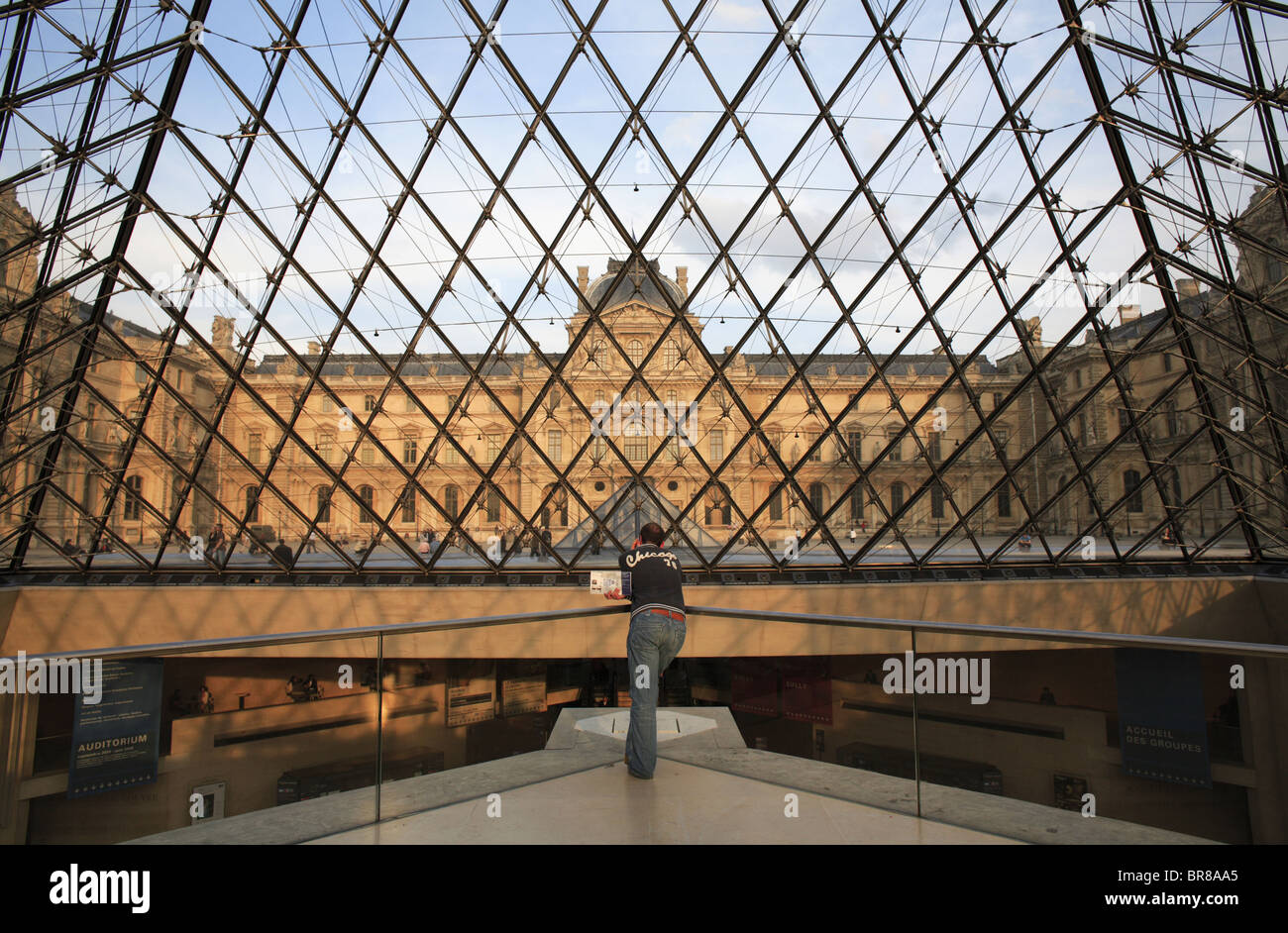 The glass pyramid of the Louvre Museum in Paris France Stock Photo - Alamy