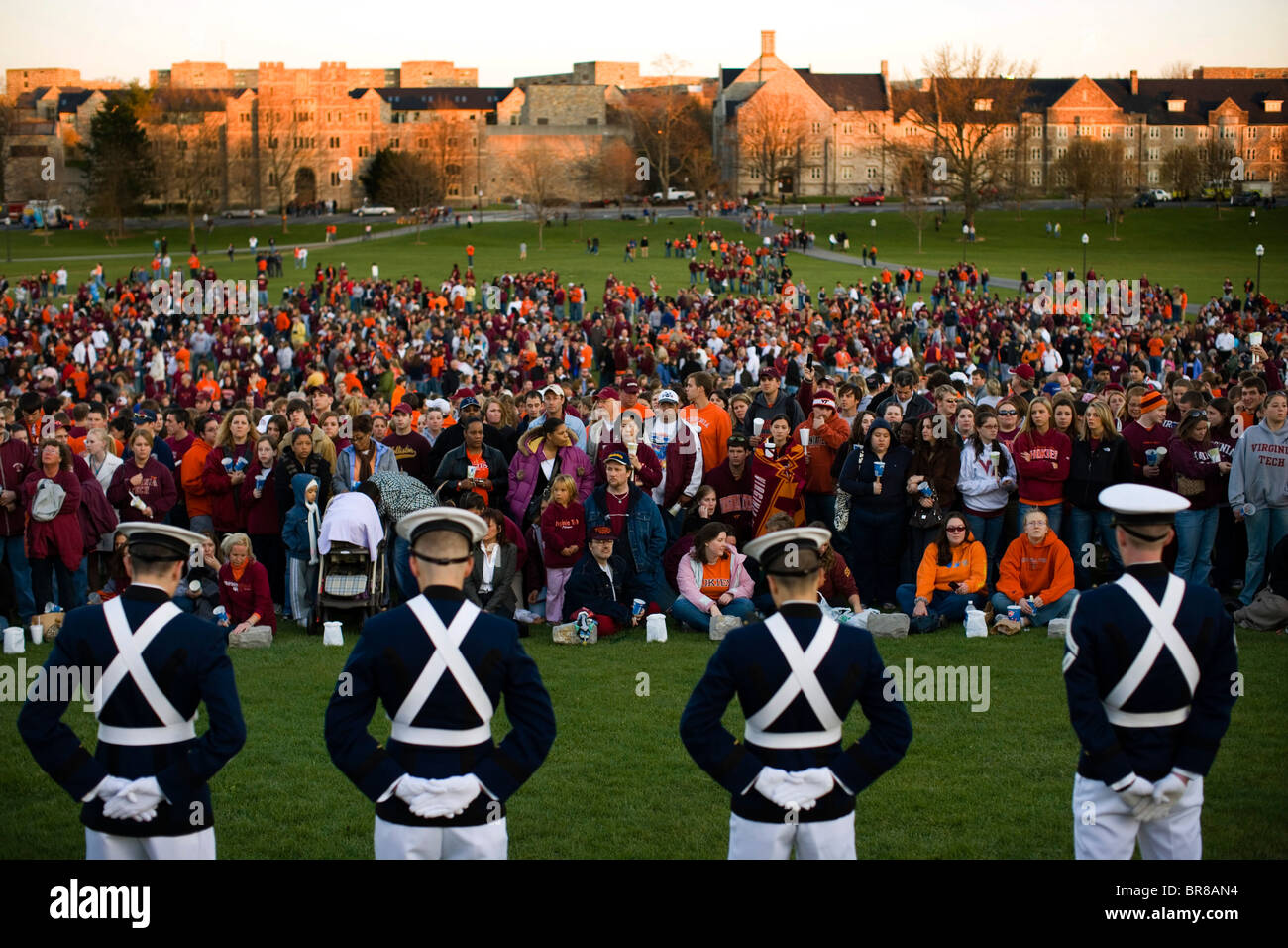 Scenes from the campus of Virginia Tech sight of a shooting masacre ...