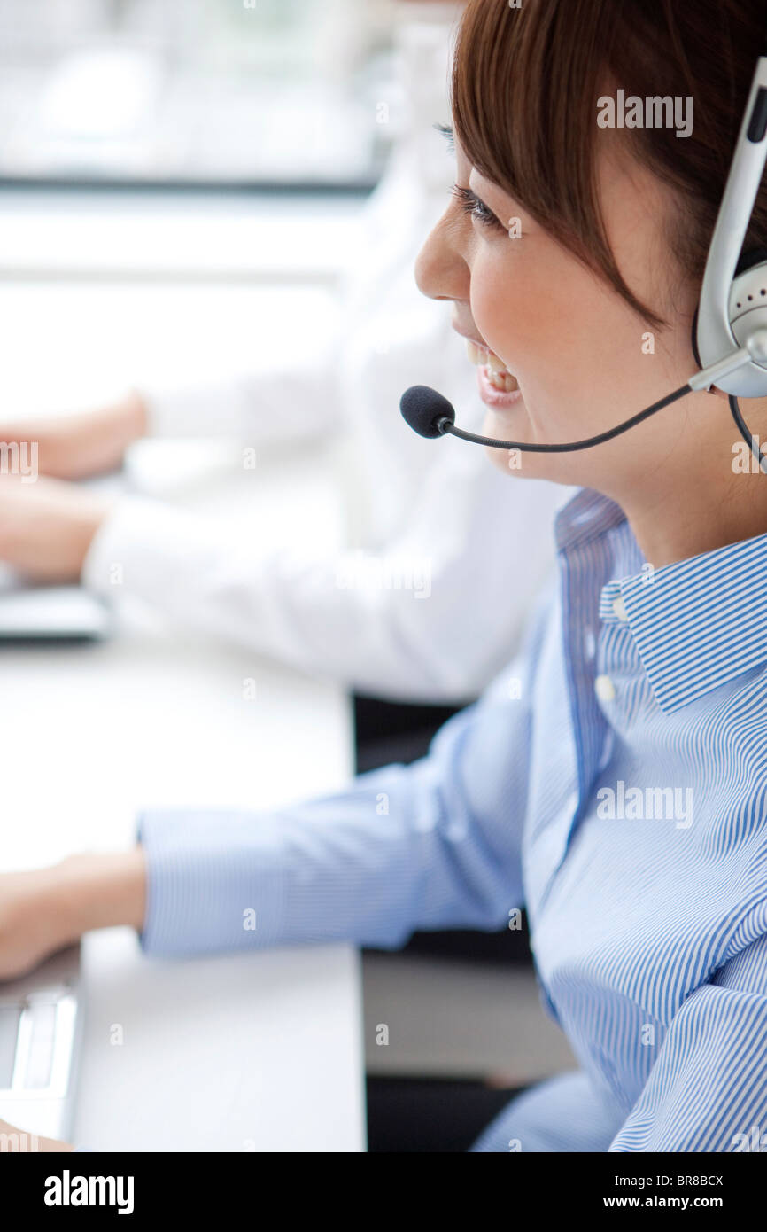 Customer service phone laughing hi-res stock photography and images - Alamy