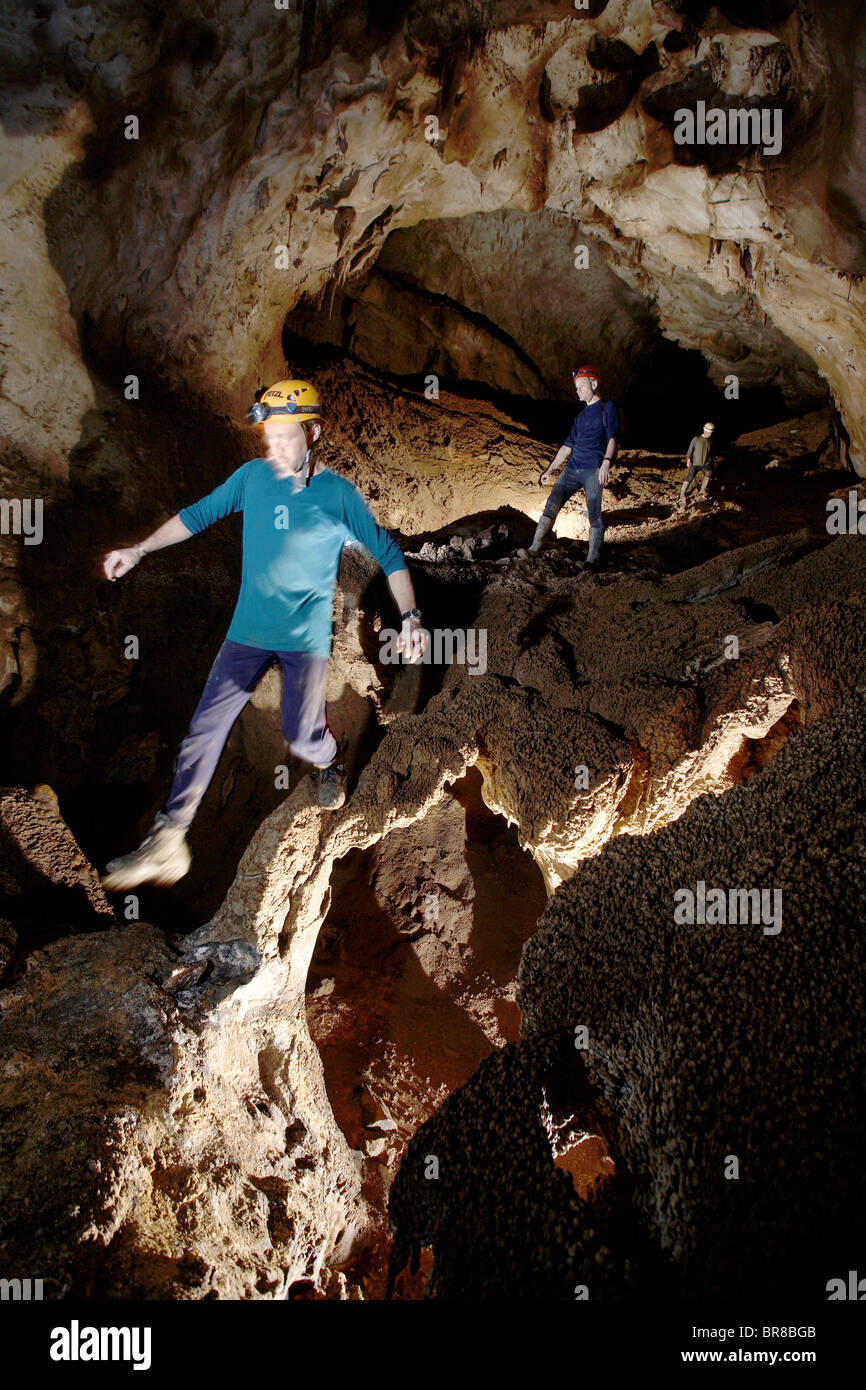 British Cave Explorers head deeper and deeper into Moon Cave Stock ...