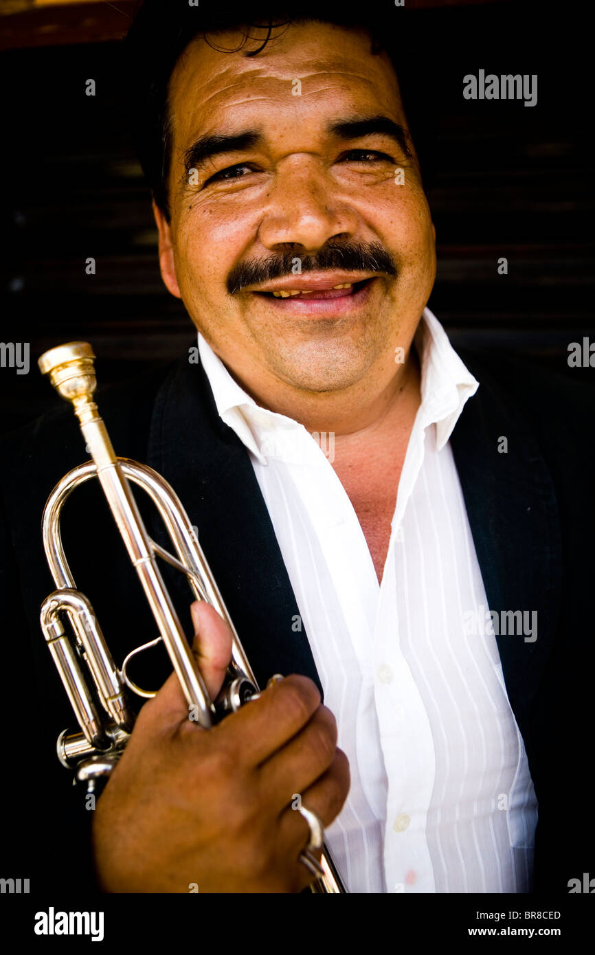 Mariachi trumpet player poses for a photo in Tijuana BC Mexico Stock ...