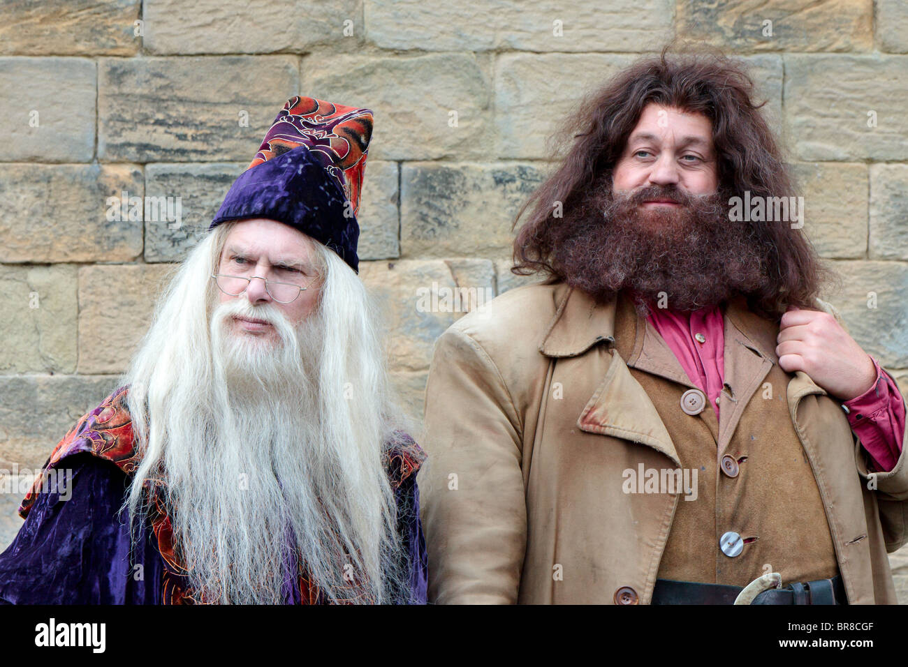 Hagrid and Dumbledore performing at Alnwick Castle Stock Photo - Alamy