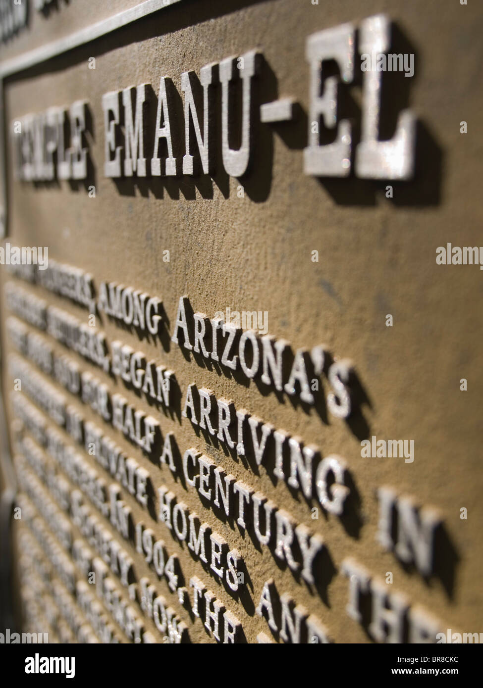 Historical place sign in front of a historic Jewish synagogue Stock ...